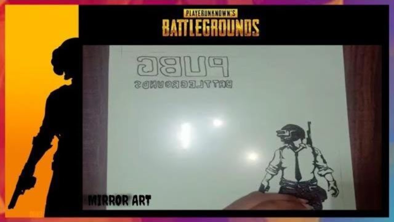 how to make pubg drawing || mirror art || pubg man from beginners ...