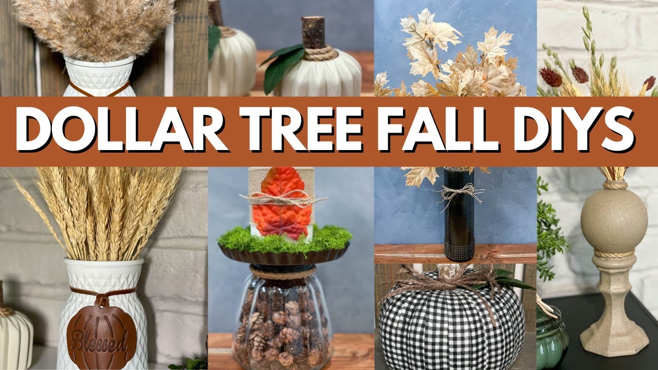 7 Quick & Easy Fall Dollar Tree DIYs You Will Love - Neutrals - YouTube