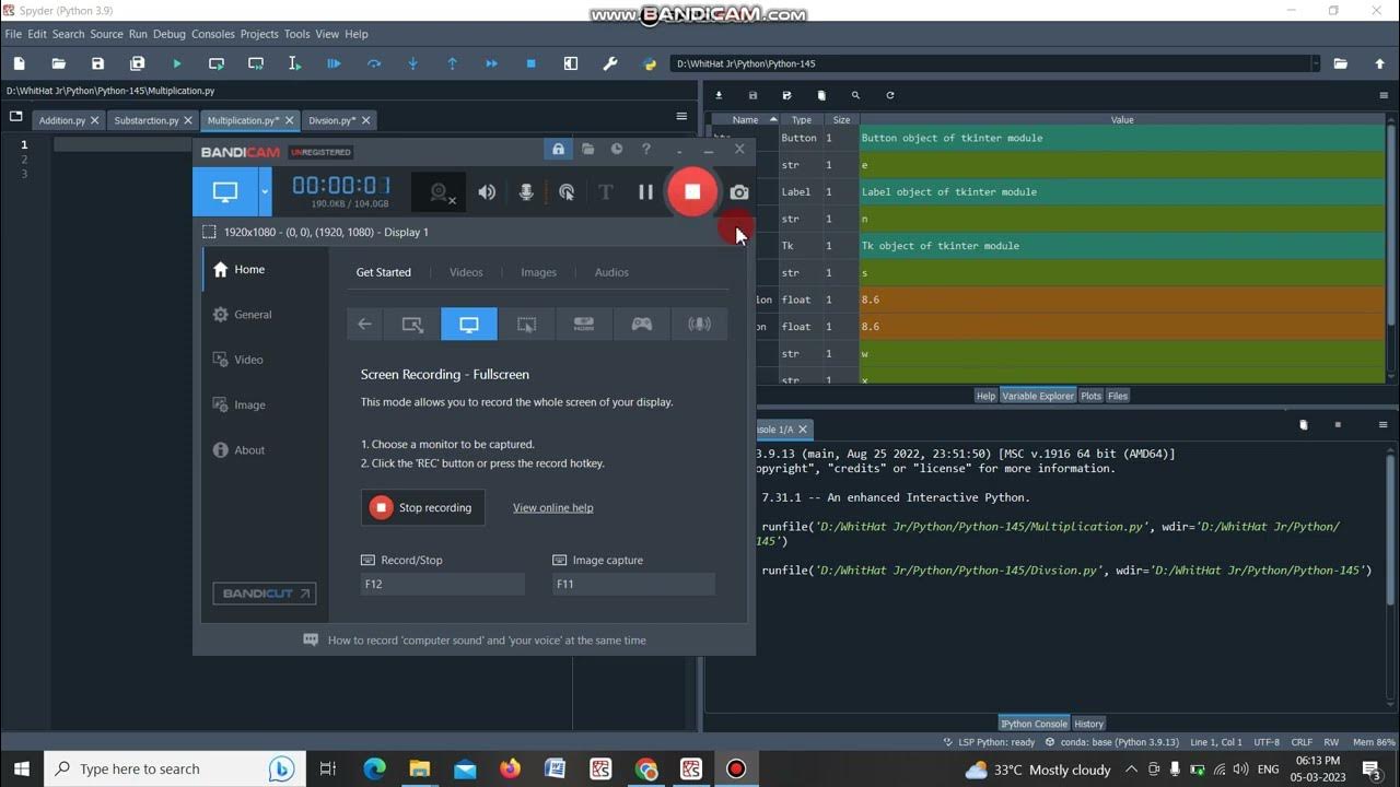 Spyder(Python 3.9) How tot do the multiplication and the division in ...