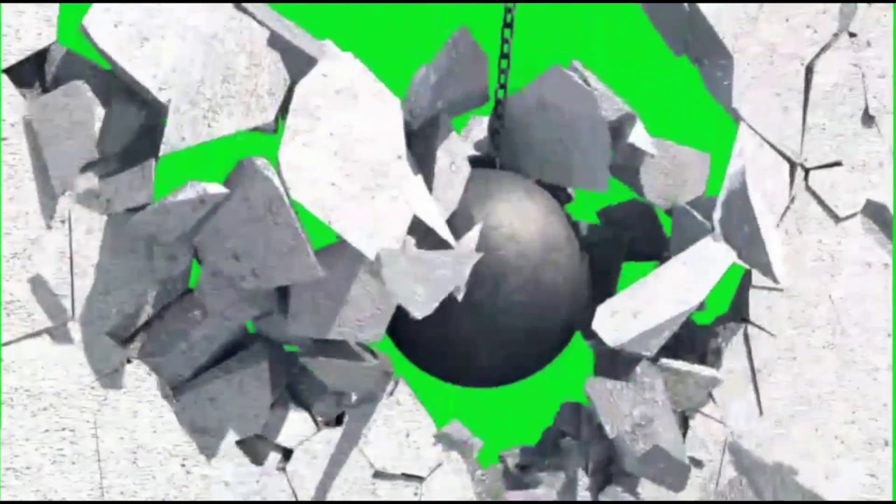 Wall Break/Crack On Green Screen || Explode Wall Through Heavy Ball || Free Effects | Green ...