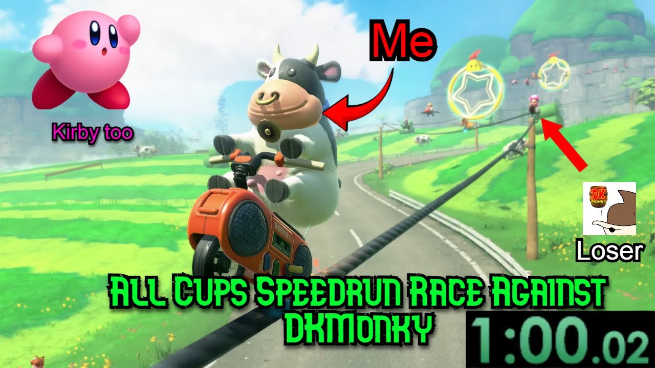 🔴Destroying @DKmonky In a MarioKart World Speedrun Race (kirby too)🔴 ...