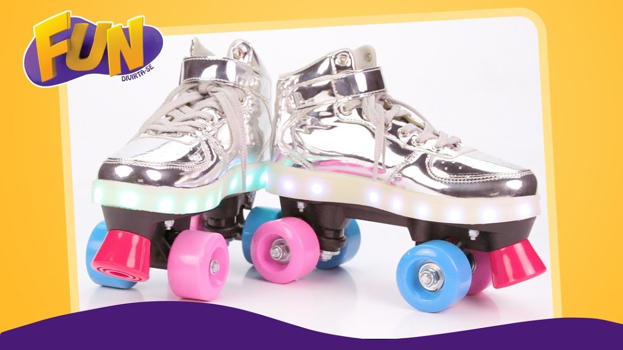 Se divirta com o Patins com LED 4 rodas - Fun! - YouTube