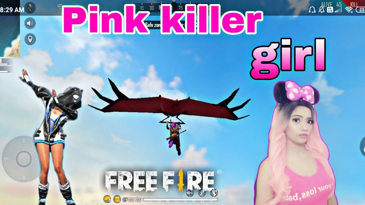 PINK KILLER GIRL || playing free fire in 3GB RAM PHONE GAMEPLAY TIPS ...