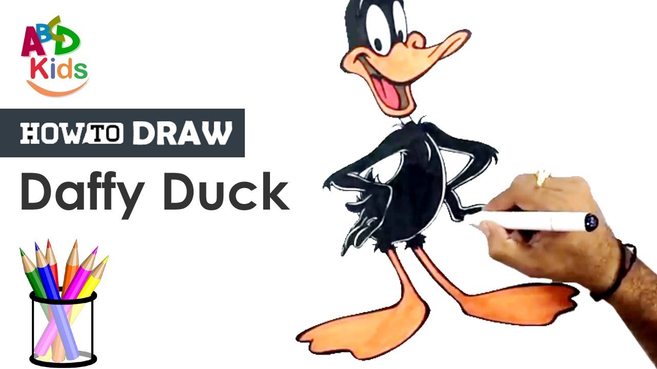 How to Draw Daffy Duck || Learn to draw & Color Daffy Duck in easy ...