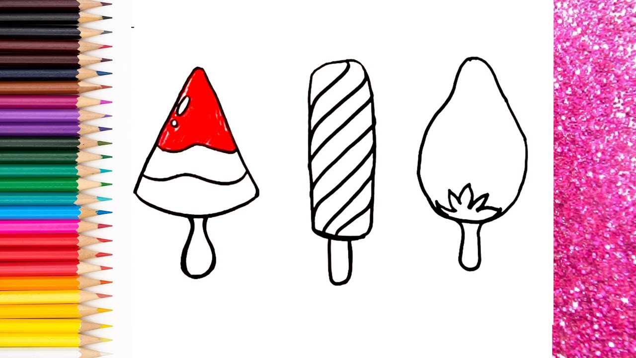 Icecream Drawing,Colouring and painting for kids and toddlers l & kids ...