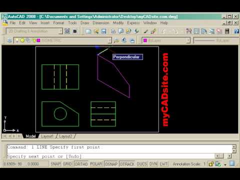 Isometric Drawing in AutoCAD - tutorial from myCADsite.com - YouTube