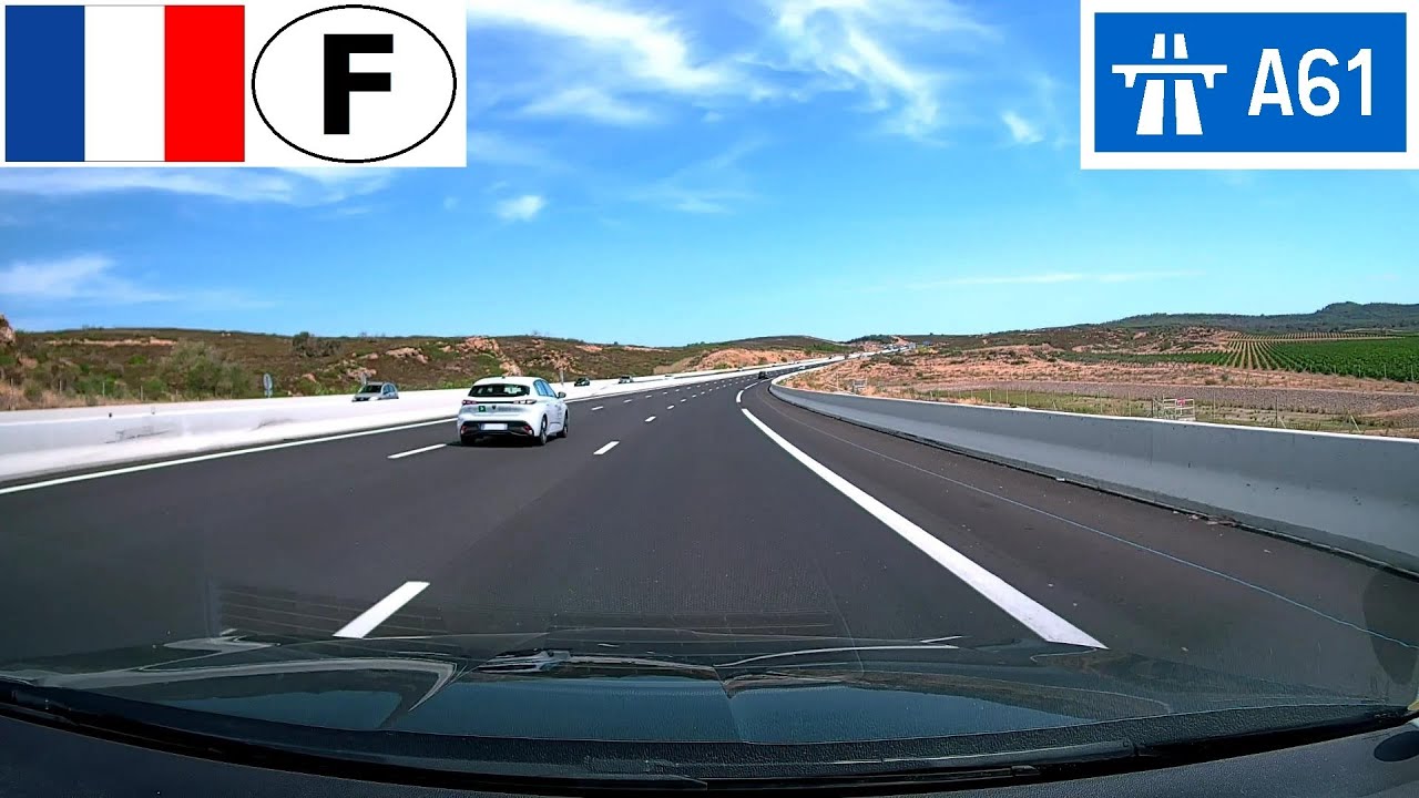 Driving in France: Autoroute A61 - Sortie 25 (Lézignan-Corbières) to ...