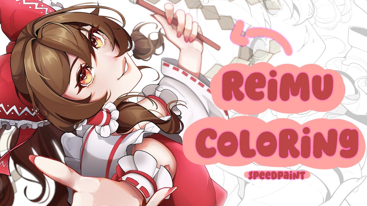 Reimu Hakurei // Touhou Project // Coloring 【Photoshop Speedpaint ...