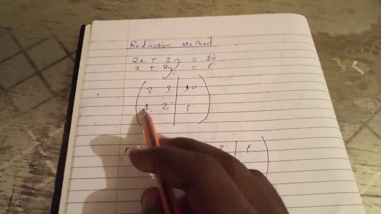 JOE SIWALE Using reduction method to find the varies of two variables ...