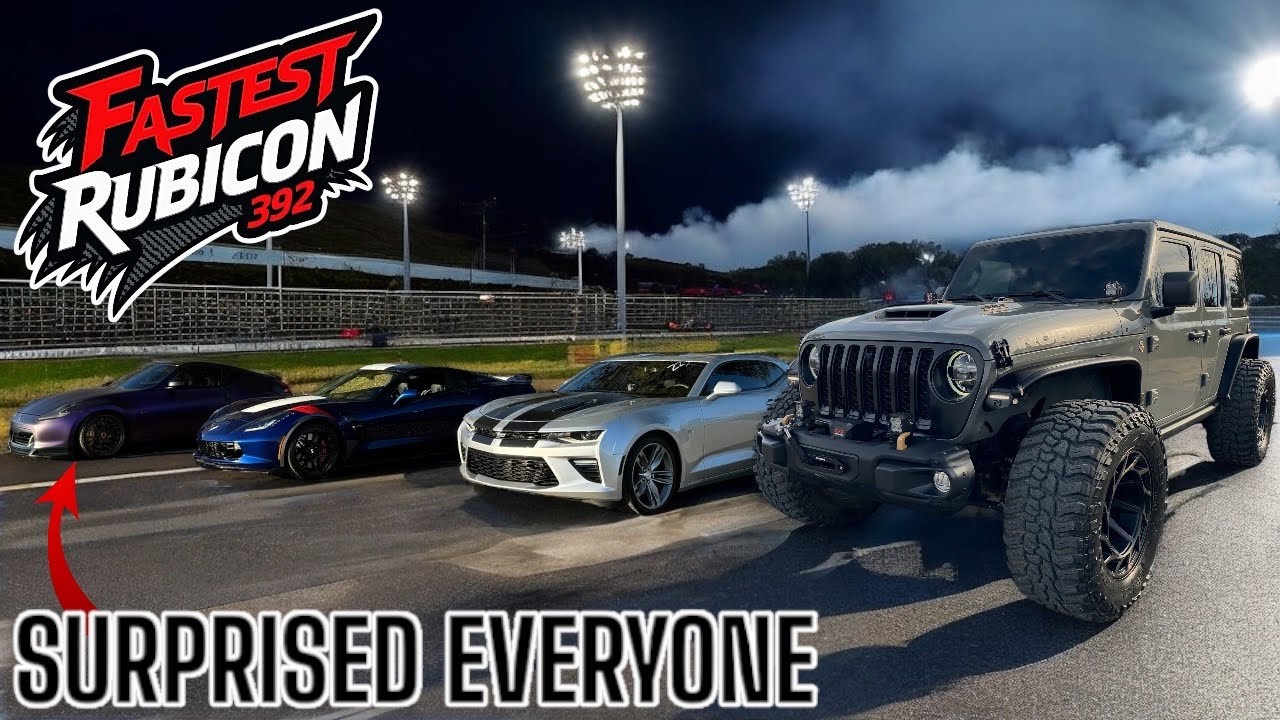 Jeep Wrangler Rubicon 392 Drag Races on Massive Tires - YouTube