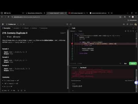 Contains Duplicate II Leetcode 219 Python3 - YouTube