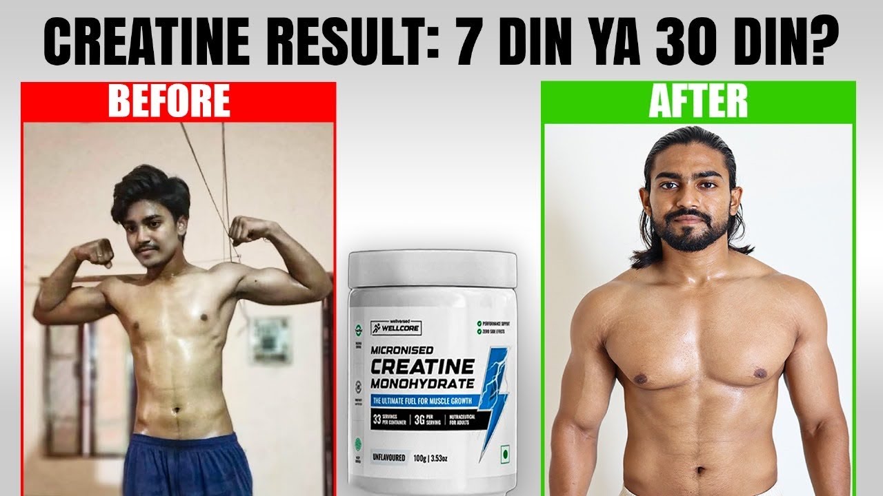Creatine Results 7 Days OR 1 Month?😱|Creatine Before And After - YouTube