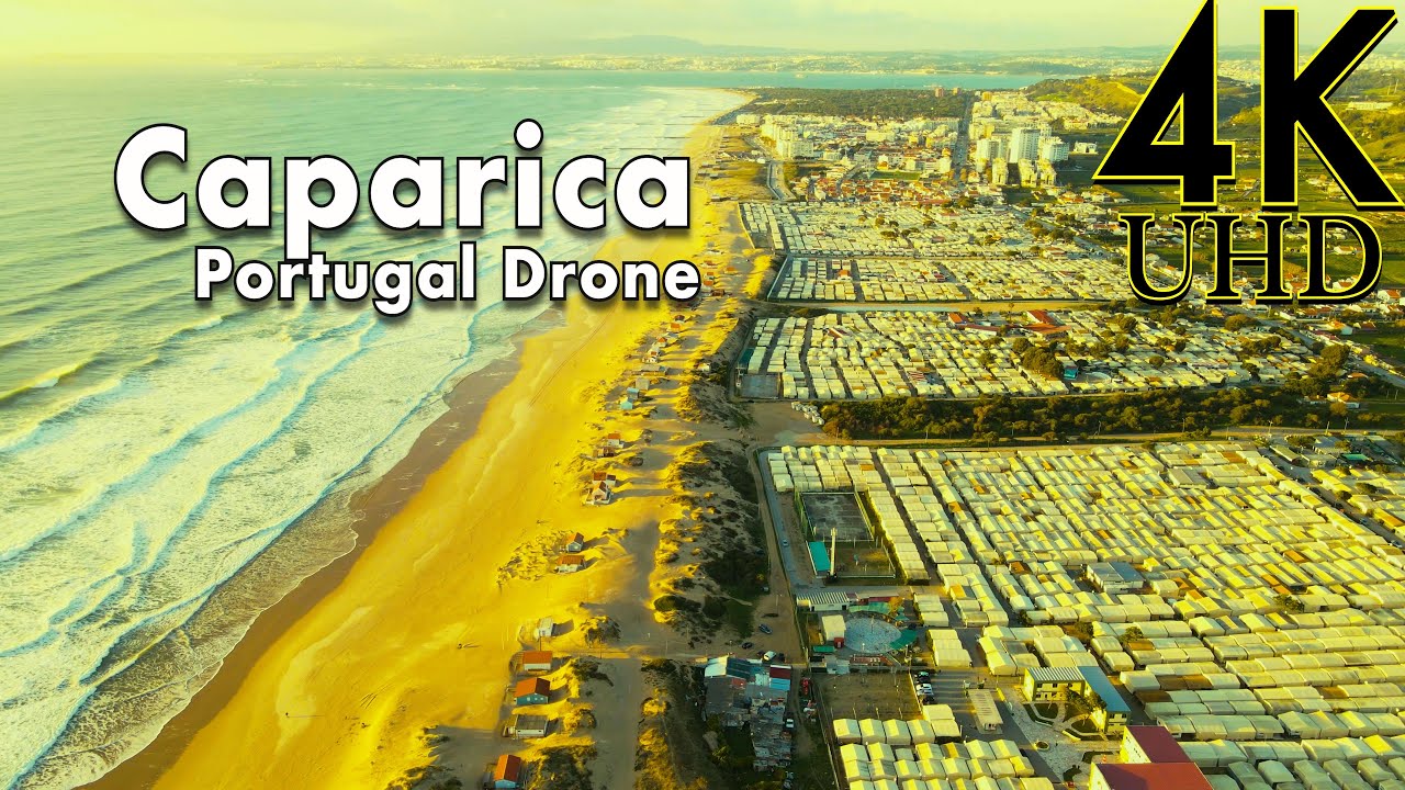 Caparica Portugal 4K drone | Aerial view of Caparica Beach in the ...