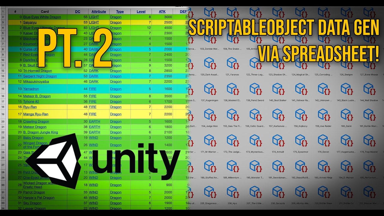 Generating Scriptableobjects By Spreadsheet In Unity Pt 2 Youtube