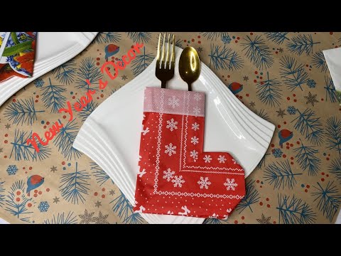 Как красиво сложить салфетки на Новый год 🎄 Новогодние поделки. Сервировка салфеток.