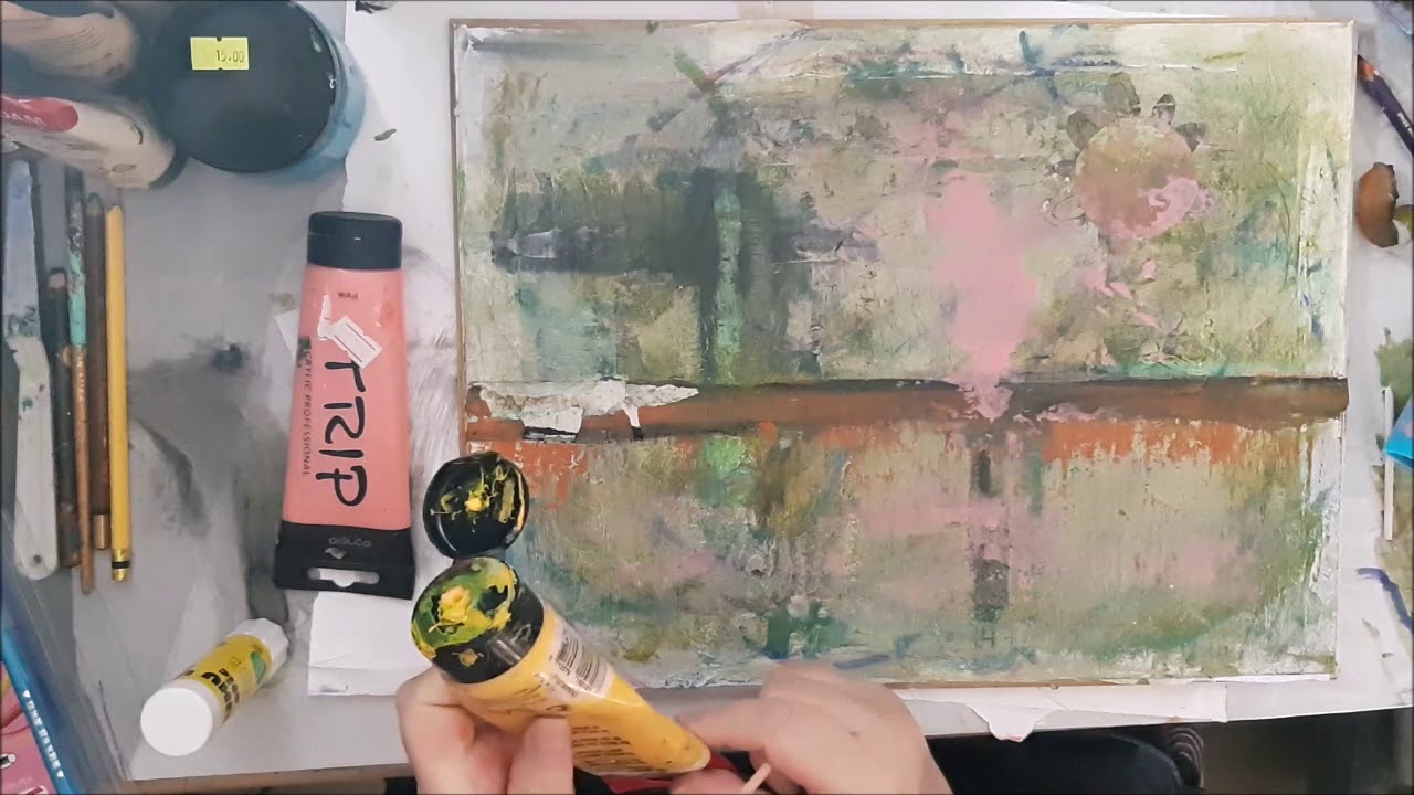 Reworking old Abstract Painting - YouTube