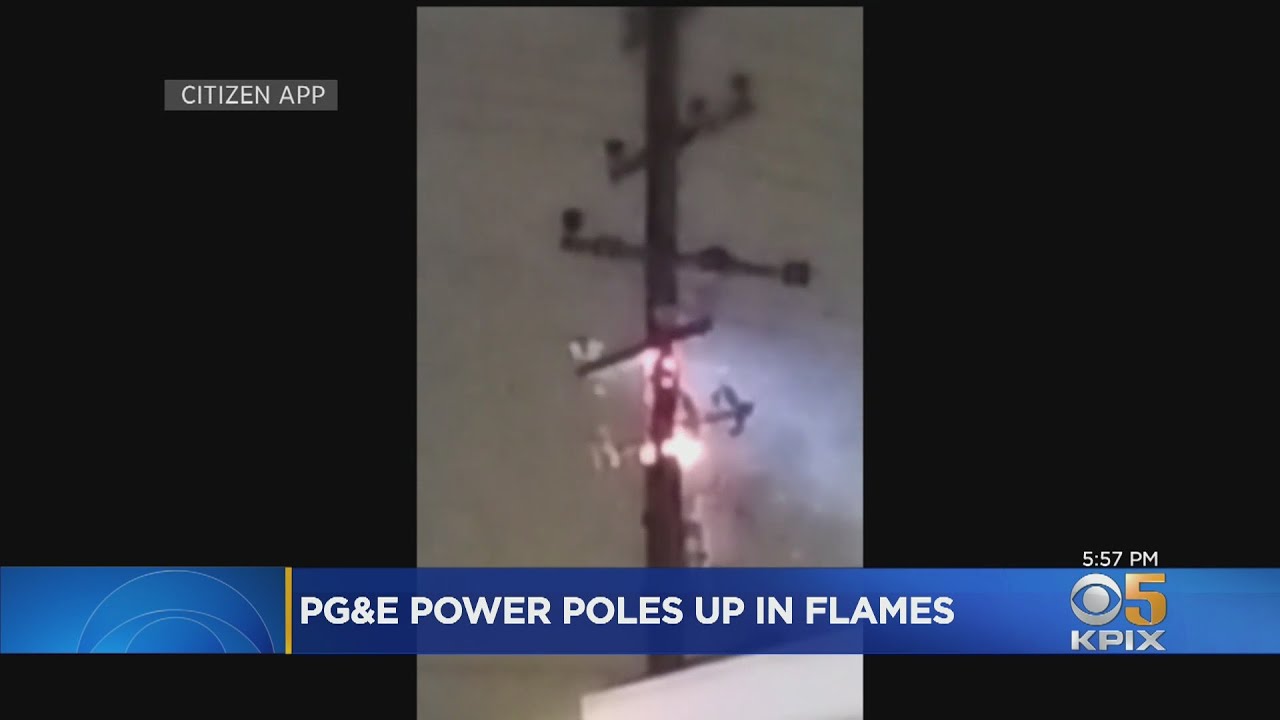 PG&E Responds After Light Rain Causes Power Pole Fires, Outages Across ...