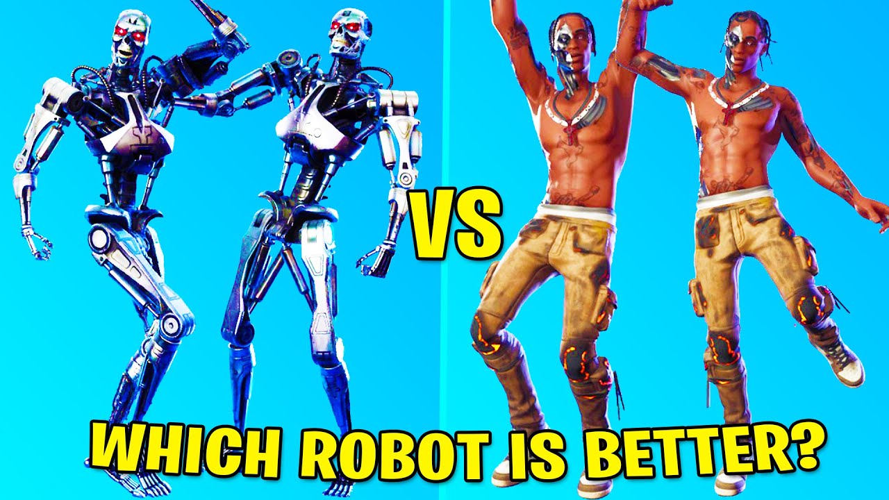 Fortnite T-800 vs. Travis Scott..! Dance Battle of Robot Skins - YouTube