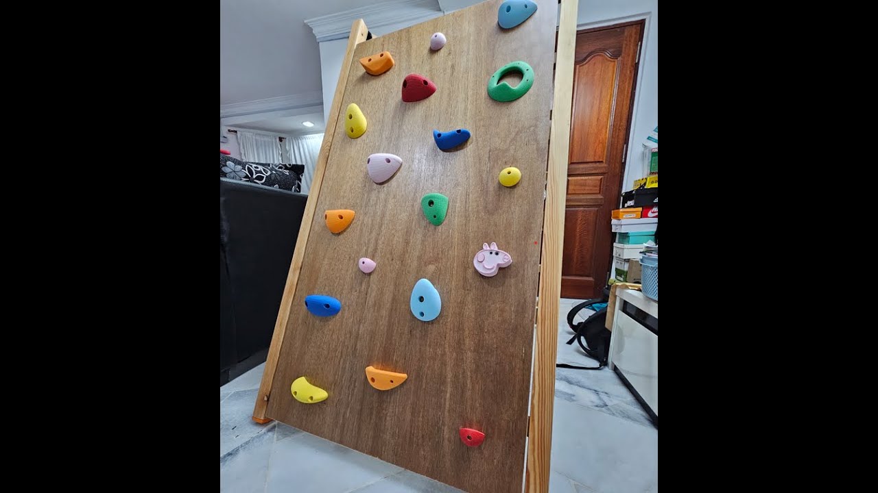 DIY Portable Kids Rock Climbing Ladder with 3D Printed Holds - YouTube