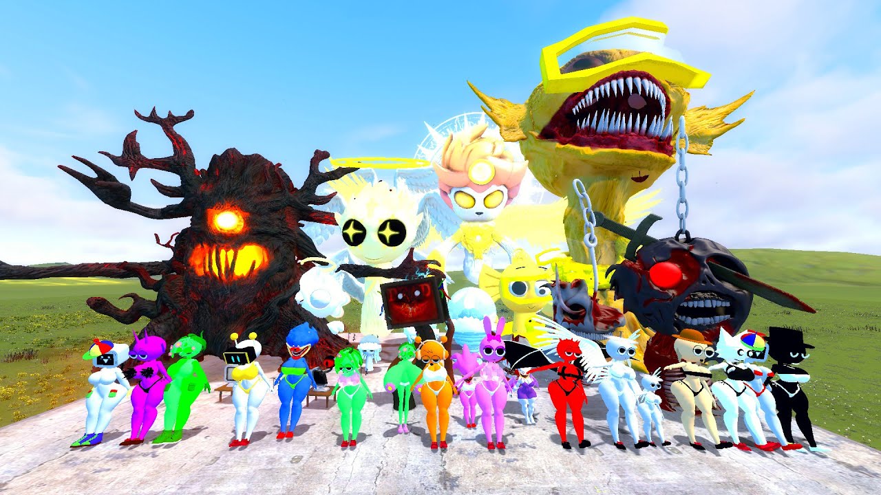 EVOLUTION UPDATE OF NEW ALL MR SUN CHARACTERS BATTLE VS SPRUNKI ...