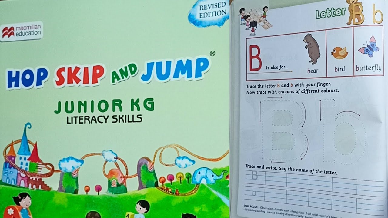 Letter B d / Hop skip and jump junior kg literacy skills pg no 29 30 ...