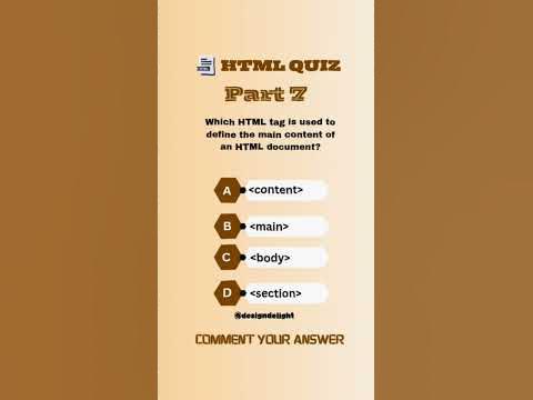 HTML Quiz Part 7 Comment Your Answer 😄 #htmlquiz #html #html5 #htmlcode - YouTube