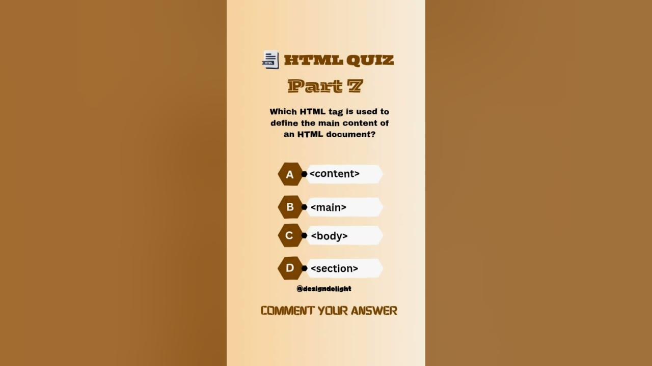 HTML Quiz Part 7 Comment Your Answer 😄 #htmlquiz #html #html5 #htmlcode - YouTube