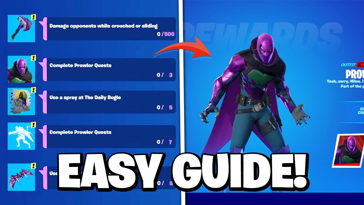 How To COMPLETE ALL THE PROWLER CHALLENGES in Fortnite! (Prowler Skin ...