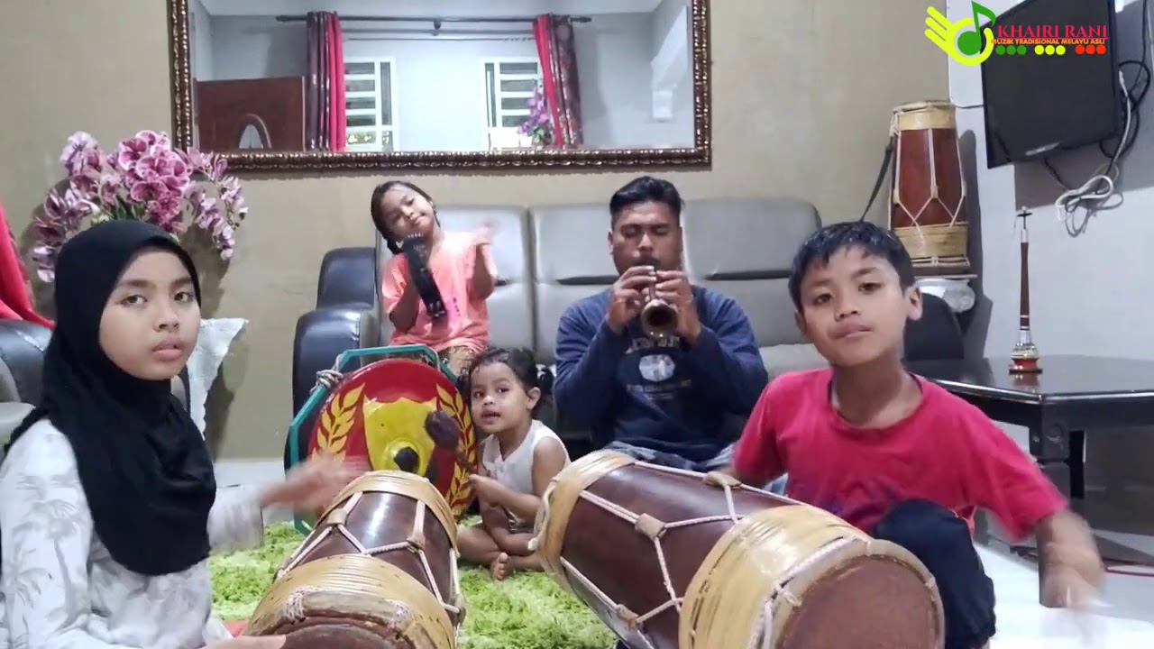 Godam kulit kering bersama anak²/ instrumental mari bermain tali - YouTube