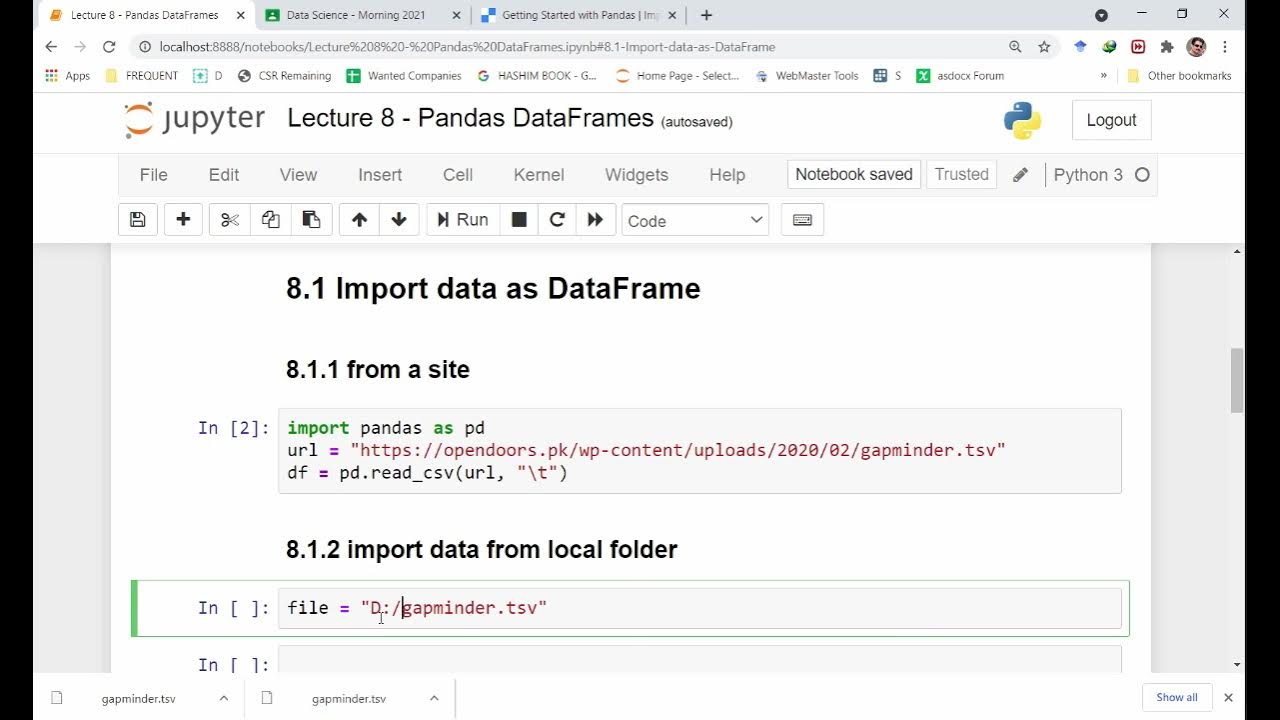 Lecture 8 Pandas DataFrames - YouTube