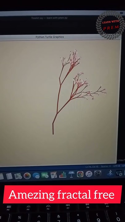 Fractal Tree python turtle art 😱 #shorts © - YouTube