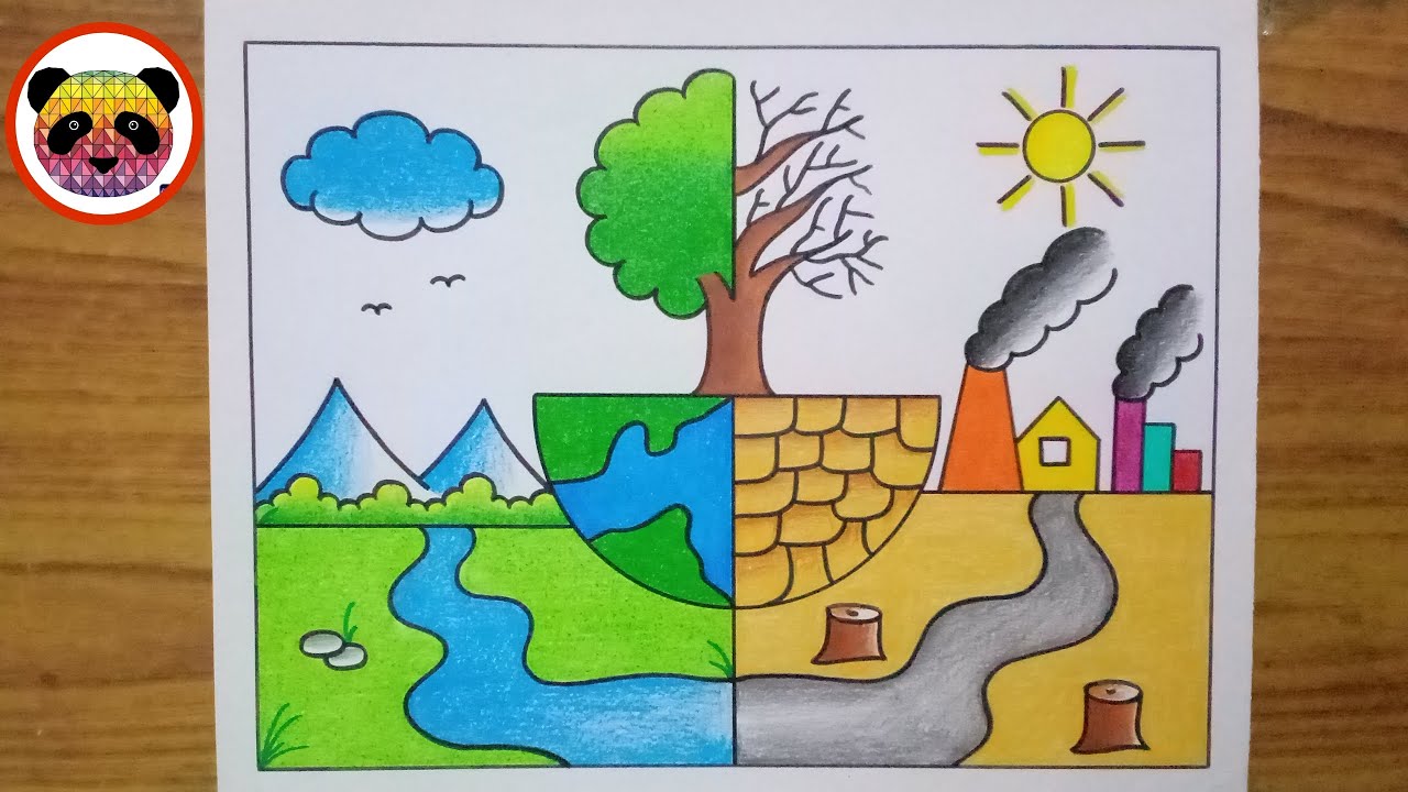How to Draw World Environment Day Poster / Save Nature Drawing Easy ...