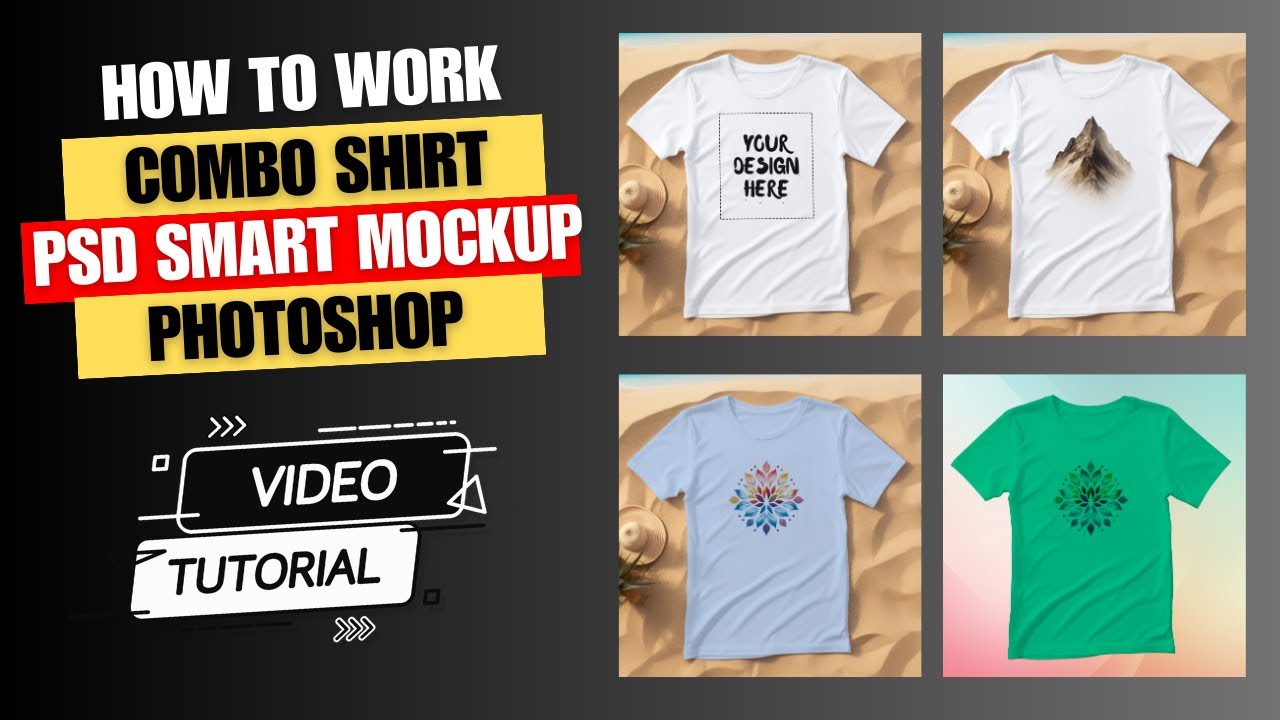 How to work with Combo Shirt PSD Smart Object Mockup in Photoshop - Add ...