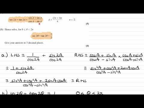 Trigonometry Exam Questions - A Level Maths - Edexcel Pure Year 2 - Q20 ...