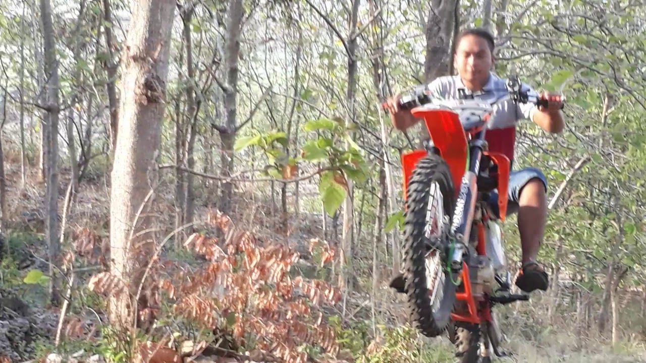 Satria f modif trail tes tanjakan - YouTube