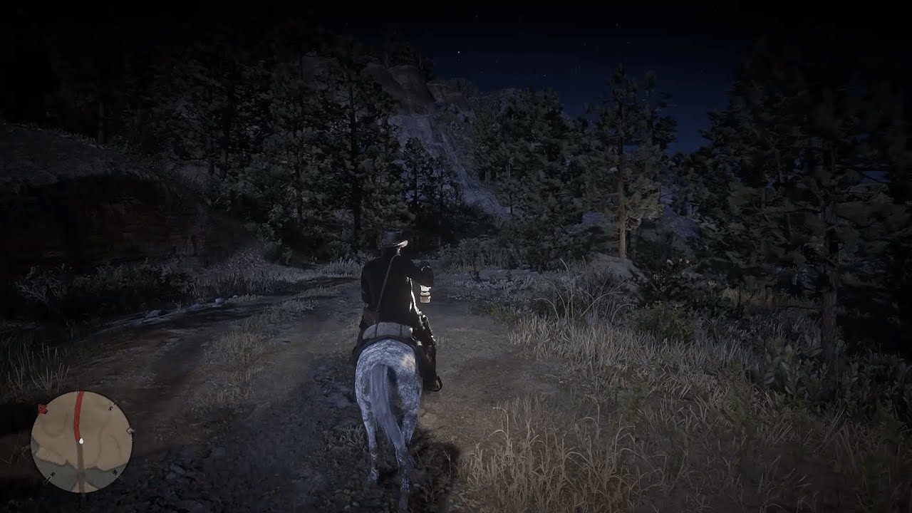 1 Hour of Relaxing Horse Ride Night Walk RDR2 - YouTube