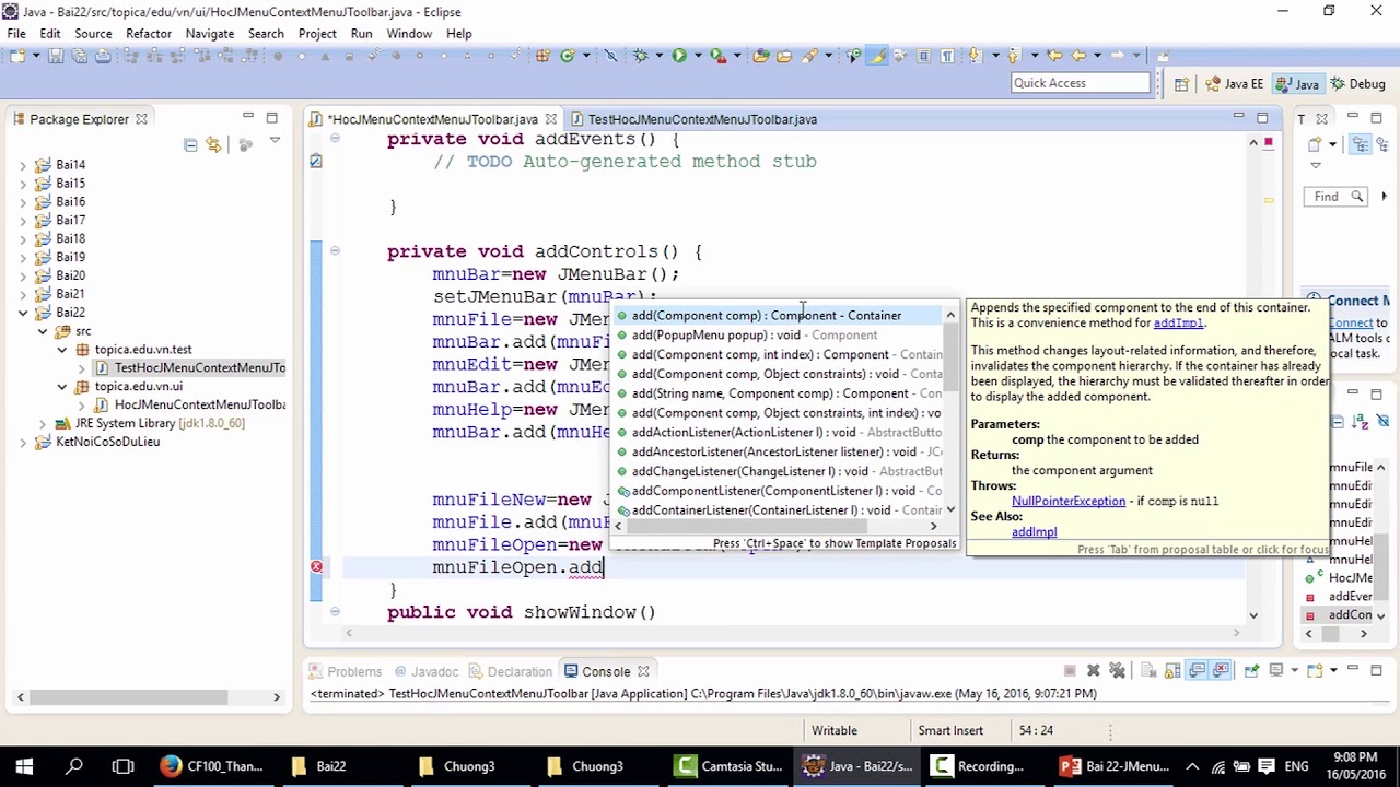 23. JMenuBar, ContextMenu, JToolbar - YouTube
