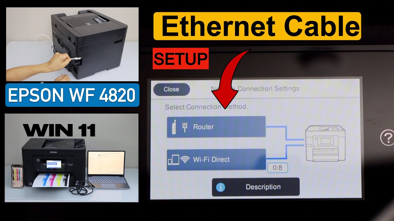 Epson WorkForce WF4820 Setup Using Ethernet Cable - Fast Printing ...