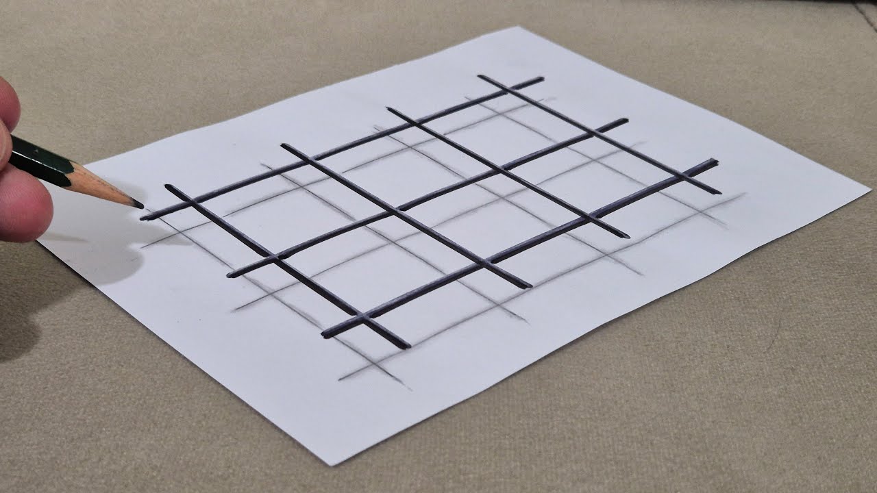 3d drawing on paper for beginner - YouTube
