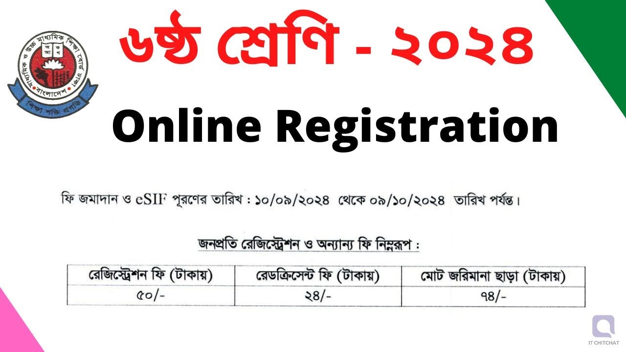 Class 6 Online Registration 2024 | class Six registration 2024 | ৬ষ্ঠ ...