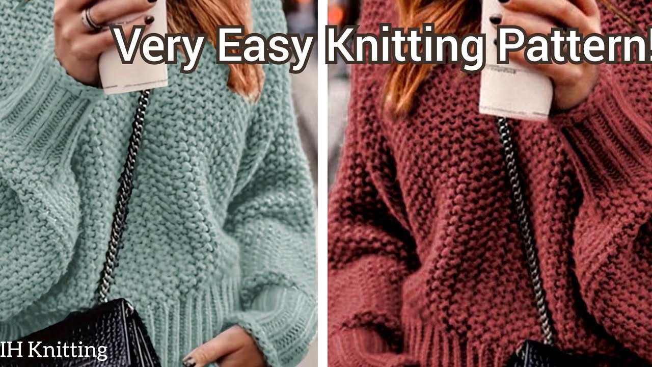 For Beginners. Very Easy Knitting Pattern For Sweaters, Cardigan, Hat ...