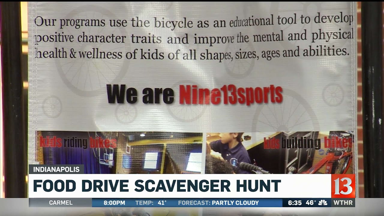 Food Drive Scavenger Hunt Downtown - YouTube