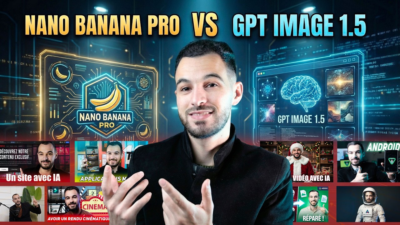 Miniature Youtube : Nano Banana Pro Vs GPT Image 1.5 ! Quel IA Choisir ...