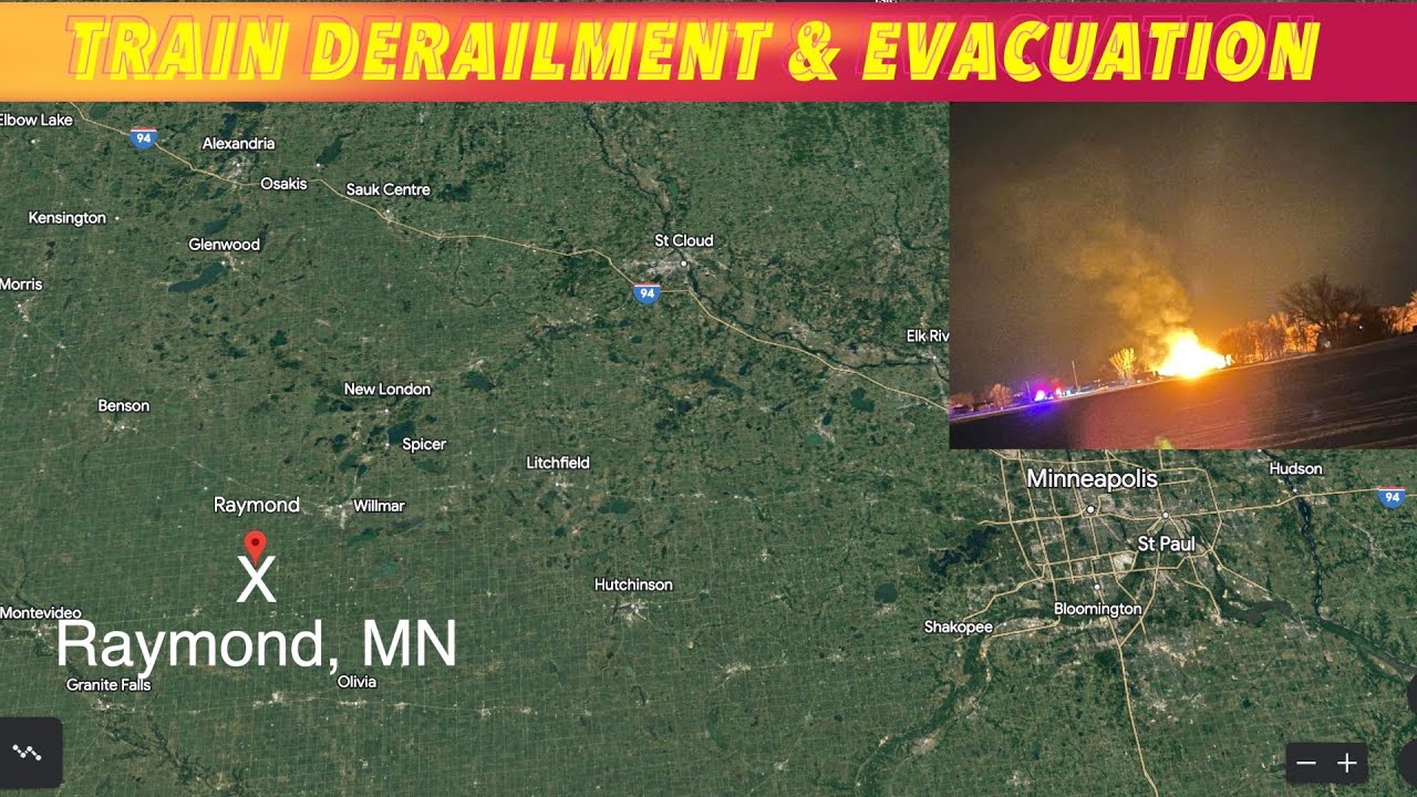 Train Derailment, Fire & Evacuation In Raymond, Minnesota - YouTube