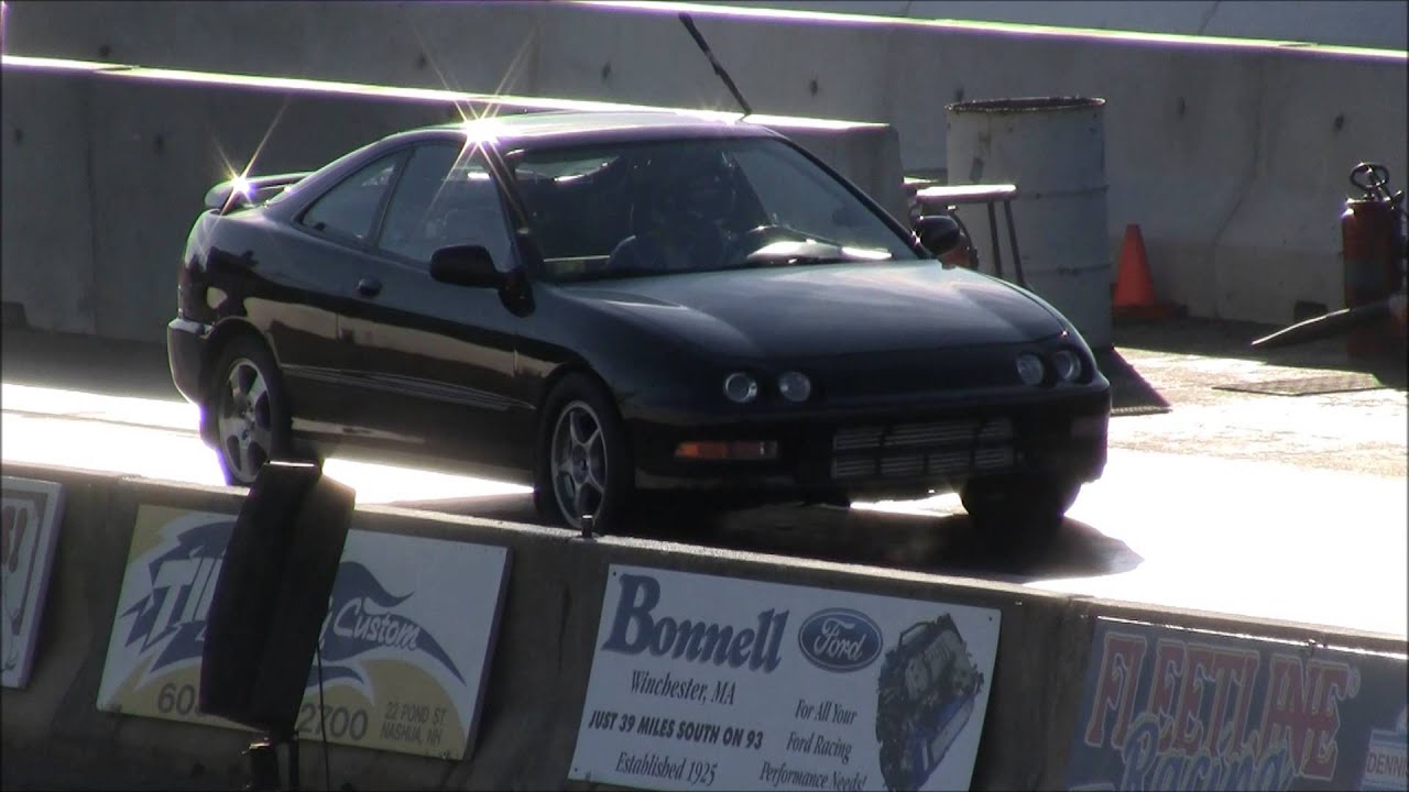 Turbo 10 Second Acura Integra Drag Race, Joe Breton 10.38 @ 144 mph ...