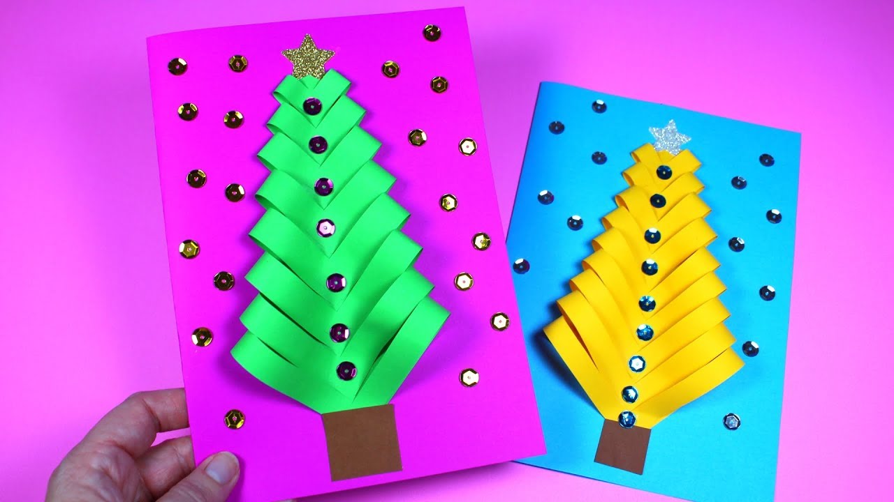 How to Make a Christmas Tree Card | Christmas Card Idea - YouTube