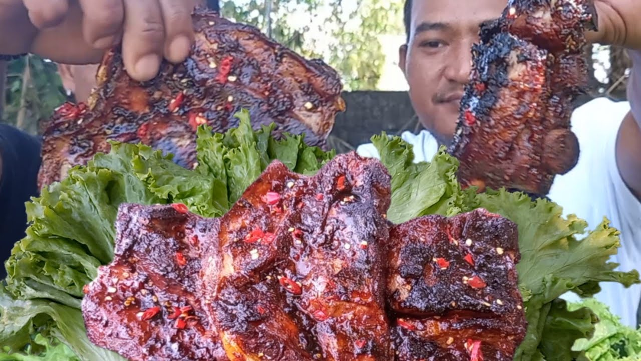 SPICY GRILLED PORK BBQ SAUCE W/ CRISPY CHICHARON/ OUTDOOR COOKING ...