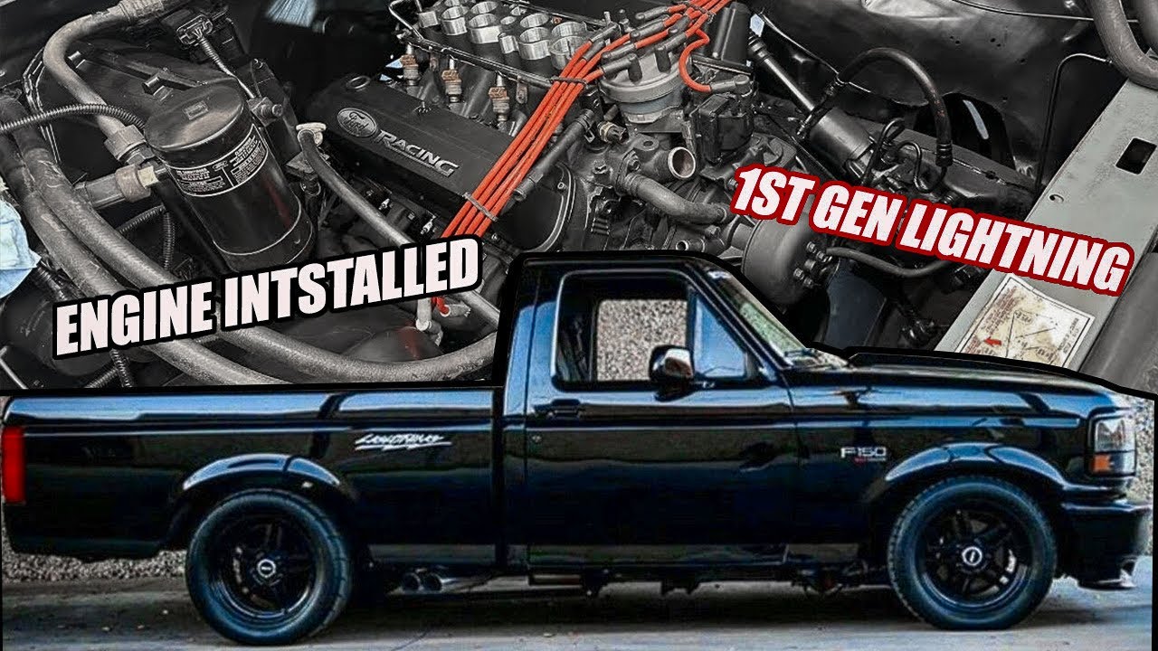 93 Lightning engine rebuild part 3 engines installed in truck - YouTube