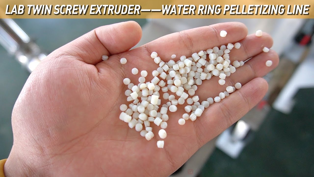Lab twin screw extruder——Water ring pelletizing line - YouTube