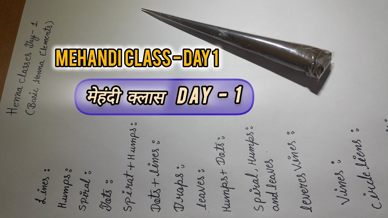 मेहंदी क्लास Day - 1 / basic Henna elements Henna mehndi classes #mehandi #class #viral #henna ...